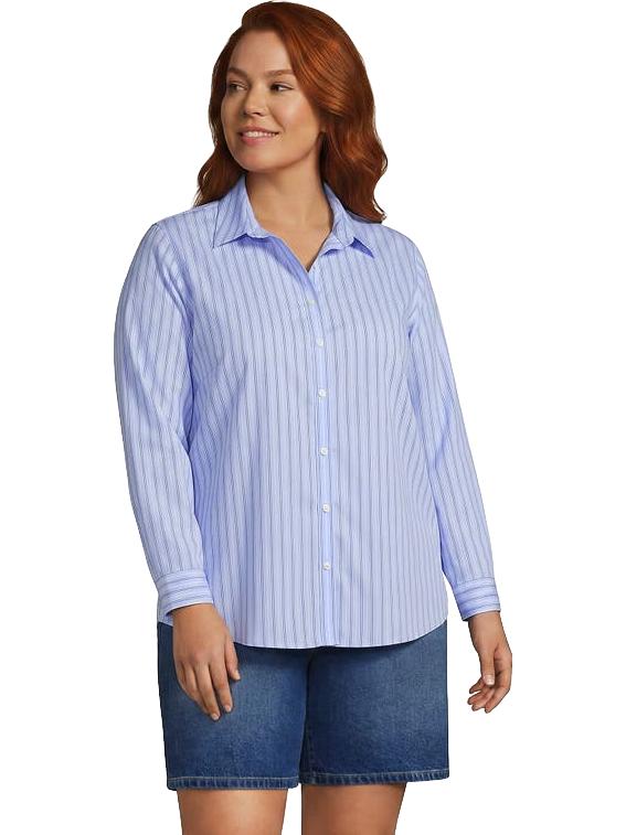 LANDS' END Lands' End No Iron Supima Cotton Long Sleeve Shirt
